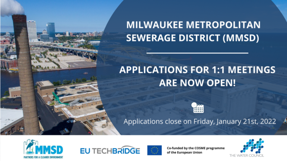 EU Techbridge - Applications open for 1:1 meetings with Milwaukee Metropolitan Sewerage District ...